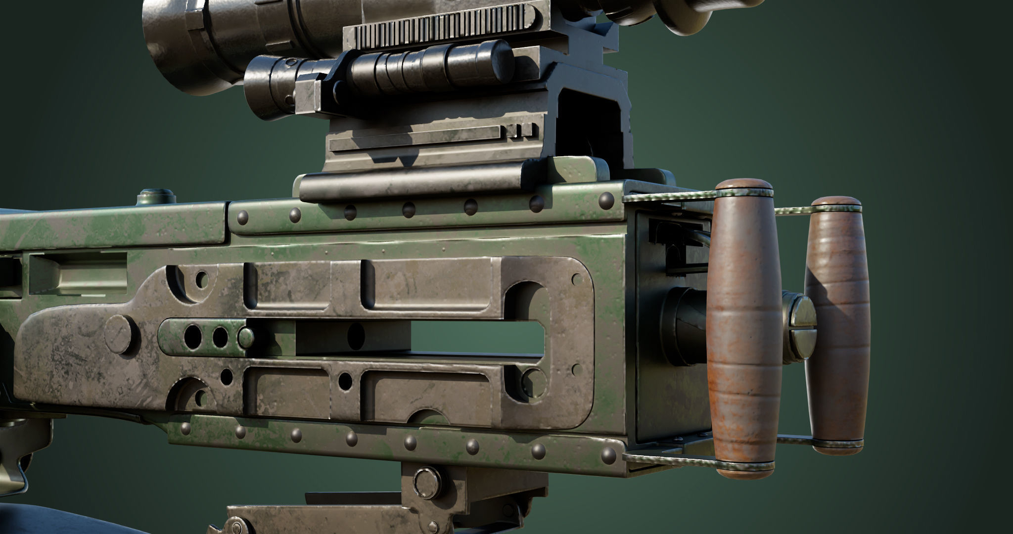 3D model M2 Browning Machine Gun 05 PBR Unity UE V-Ray Textures ...