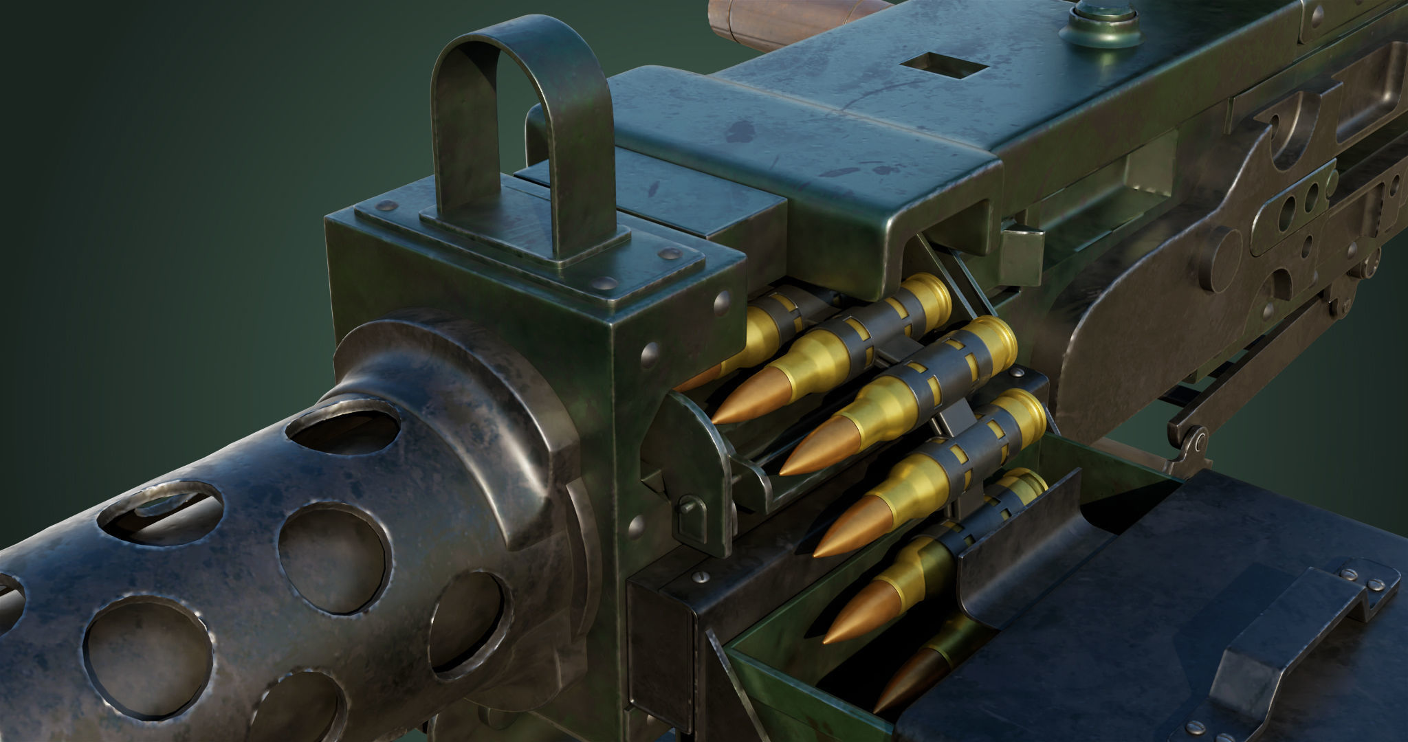 3D model M2 Browning Machine Gun 05 PBR Unity UE V-Ray Textures ...