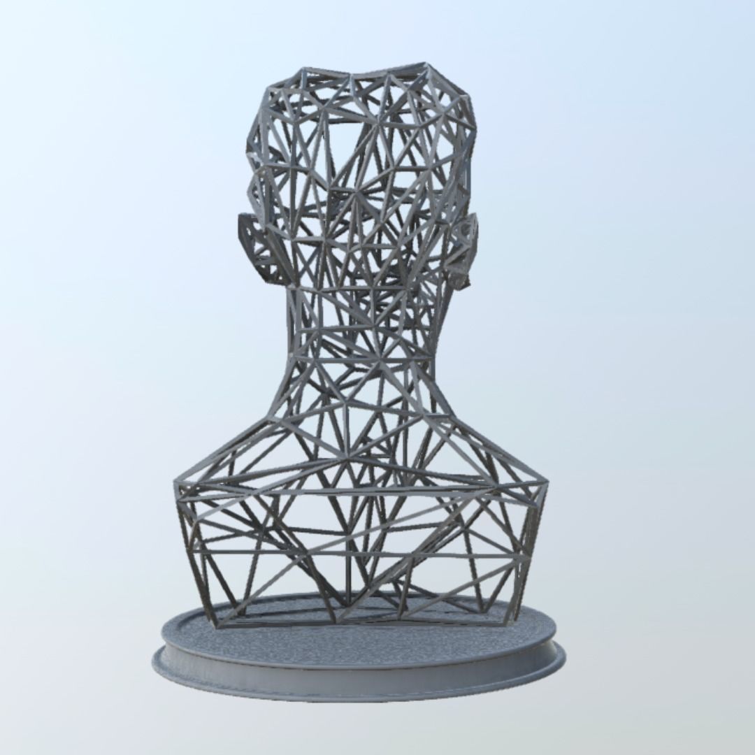 NIKOLA TESLA BUST WIREFRAME VORONOI WIREMESH MESH 3D model 3D printable ...
