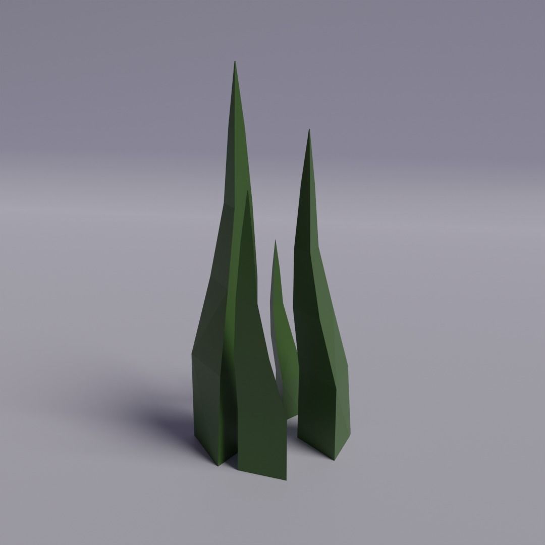 lowpoly forest vegetation set 3D model | CGTrader