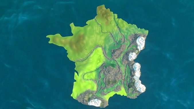 GAMEREADY Map of France free VR / AR / low-poly 3D model | CGTrader