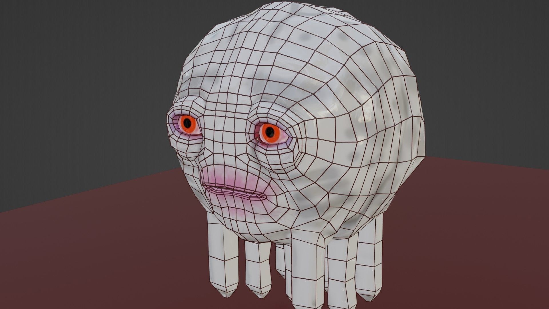 3d Model Realistic Ghast Head With Eyes Vr Ar Low Poly Cgtrader