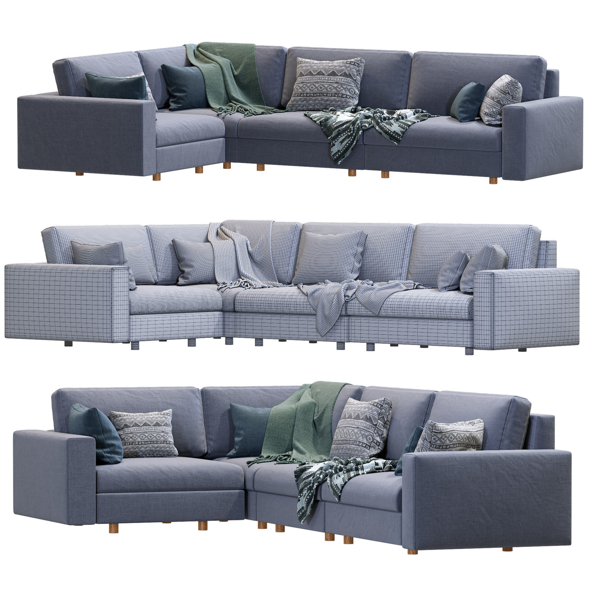 Prostoria Classic Corner Sofa 3D model | CGTrader