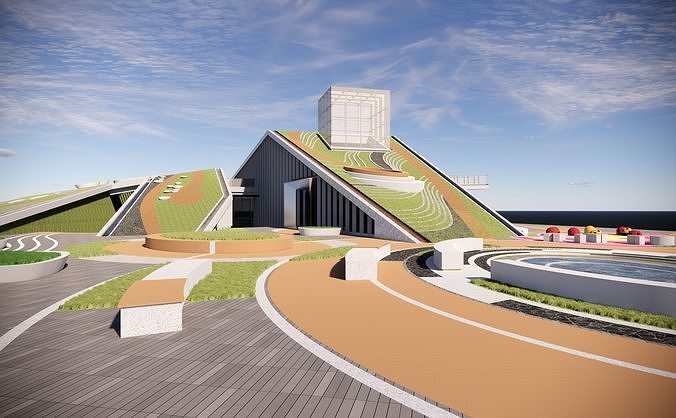 green slope-amusement park 3D model | CGTrader