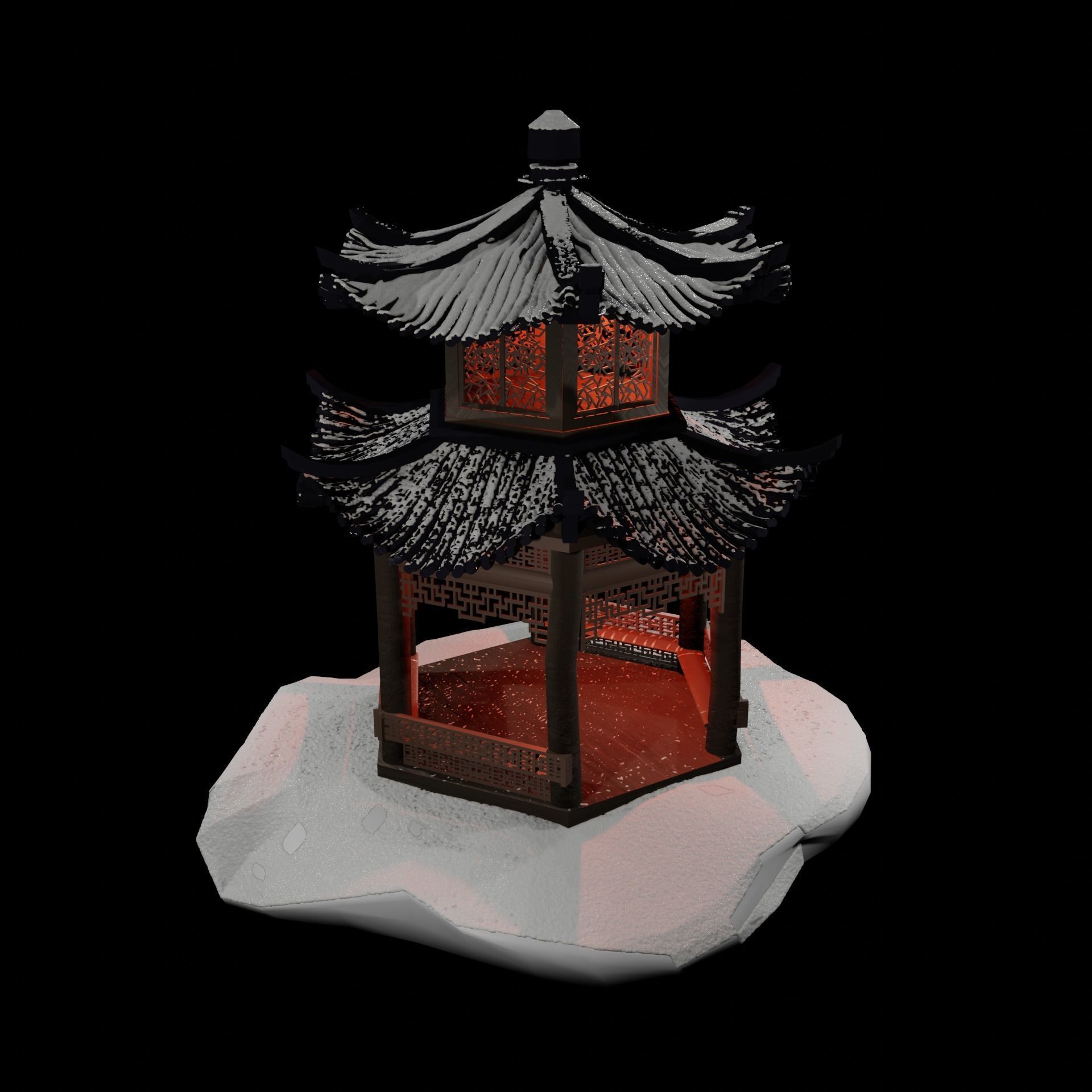 Scene Japanese Environment Tree PBR Assets Shrine Water 3D model | CGTrader