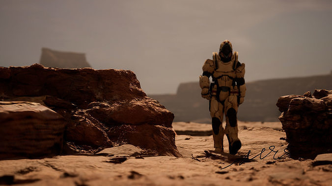 Cinematic Mars Scene animated 3D model animated | CGTrader