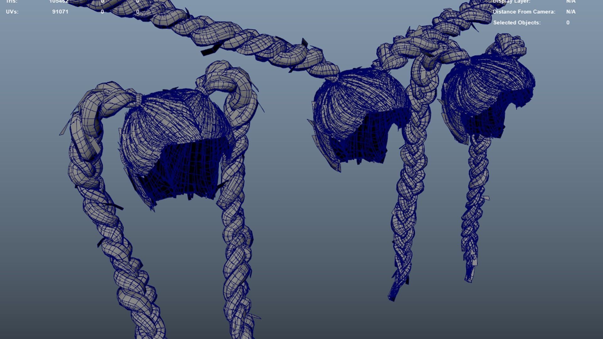 3D model Long braids VR / AR / low-poly rigged | CGTrader