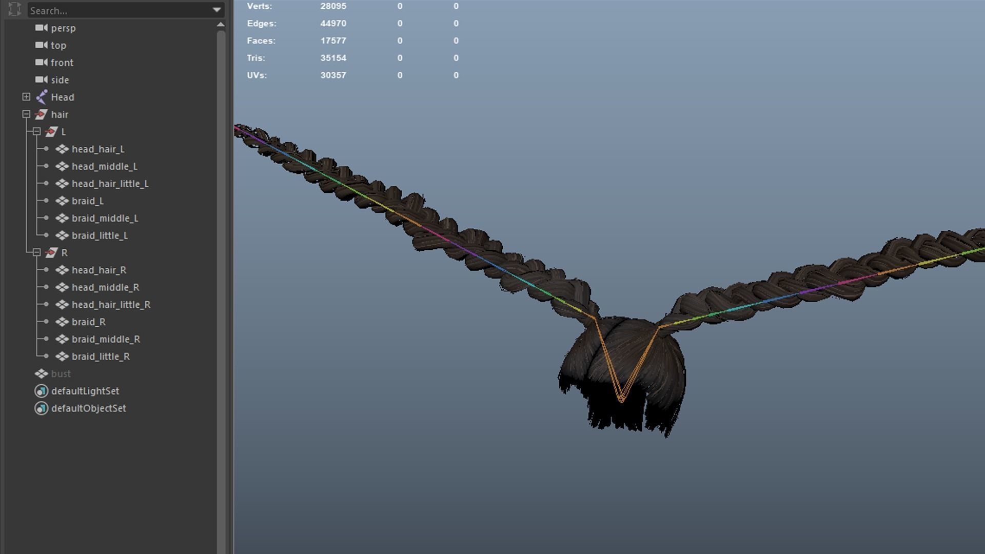 3D model Long braids VR / AR / low-poly rigged | CGTrader