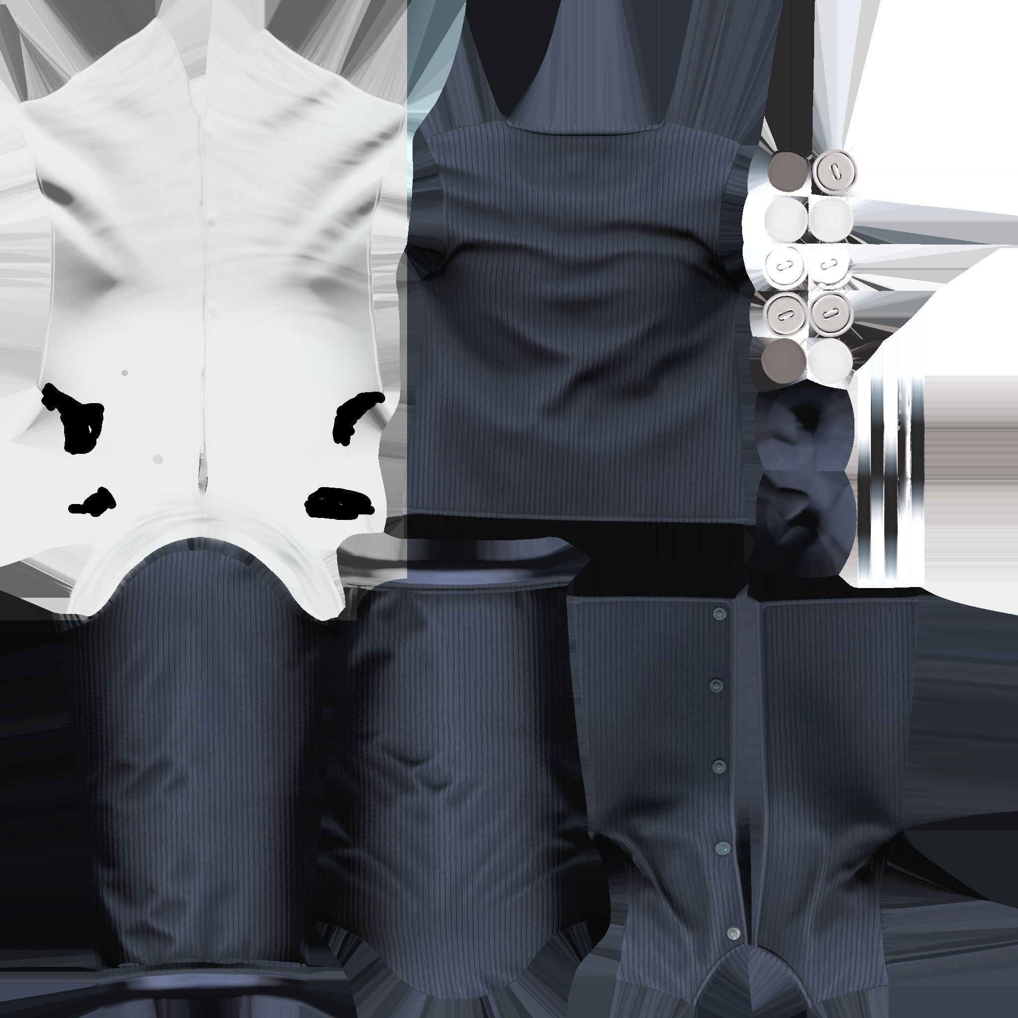 3D model Unbuttoned Cardigan Jacket With Shirt Under VR / AR / low-poly ...
