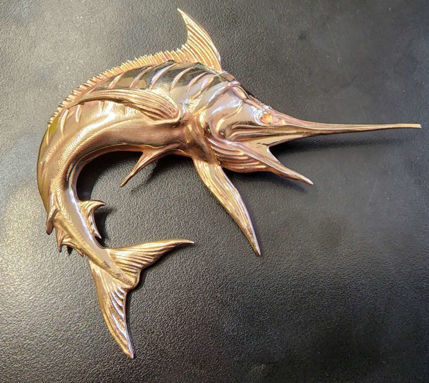 Marlin fish 3D print pendent badge model 3D model 3D printable | CGTrader