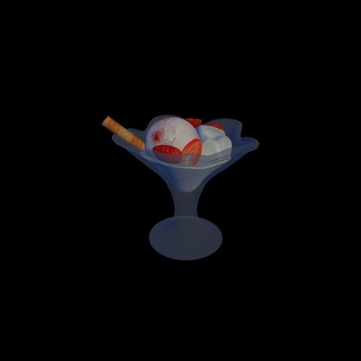 strawberry sundae 3D model | CGTrader
