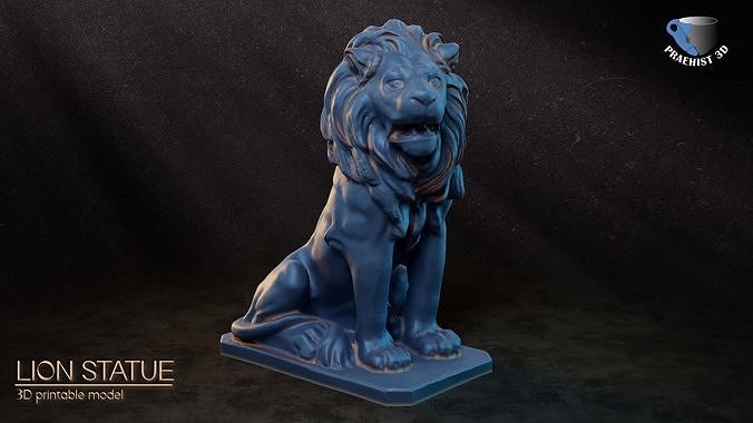 Lion sitting 3D printable for decoration and Tabletop 3D model 3D ...