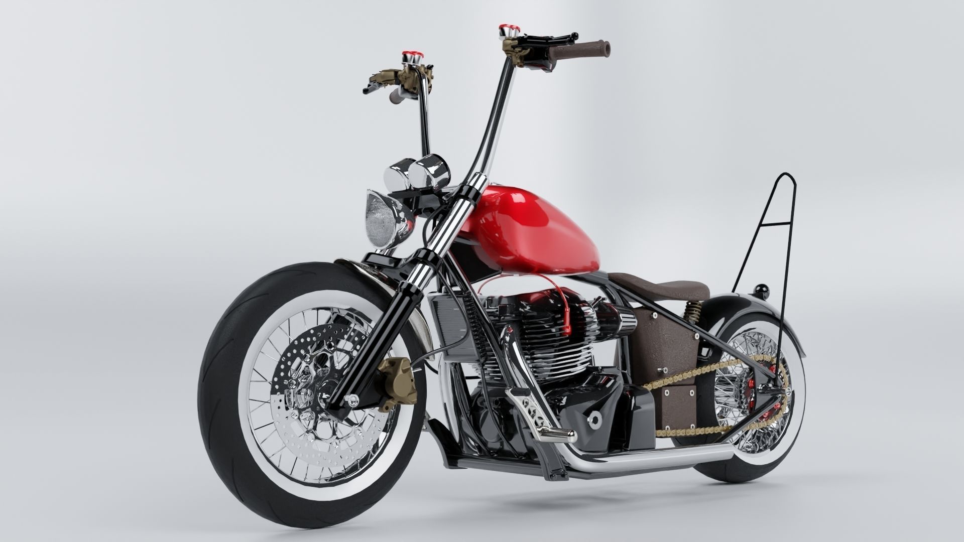 motorcycle chopper 3D Model 3D model | CGTrader