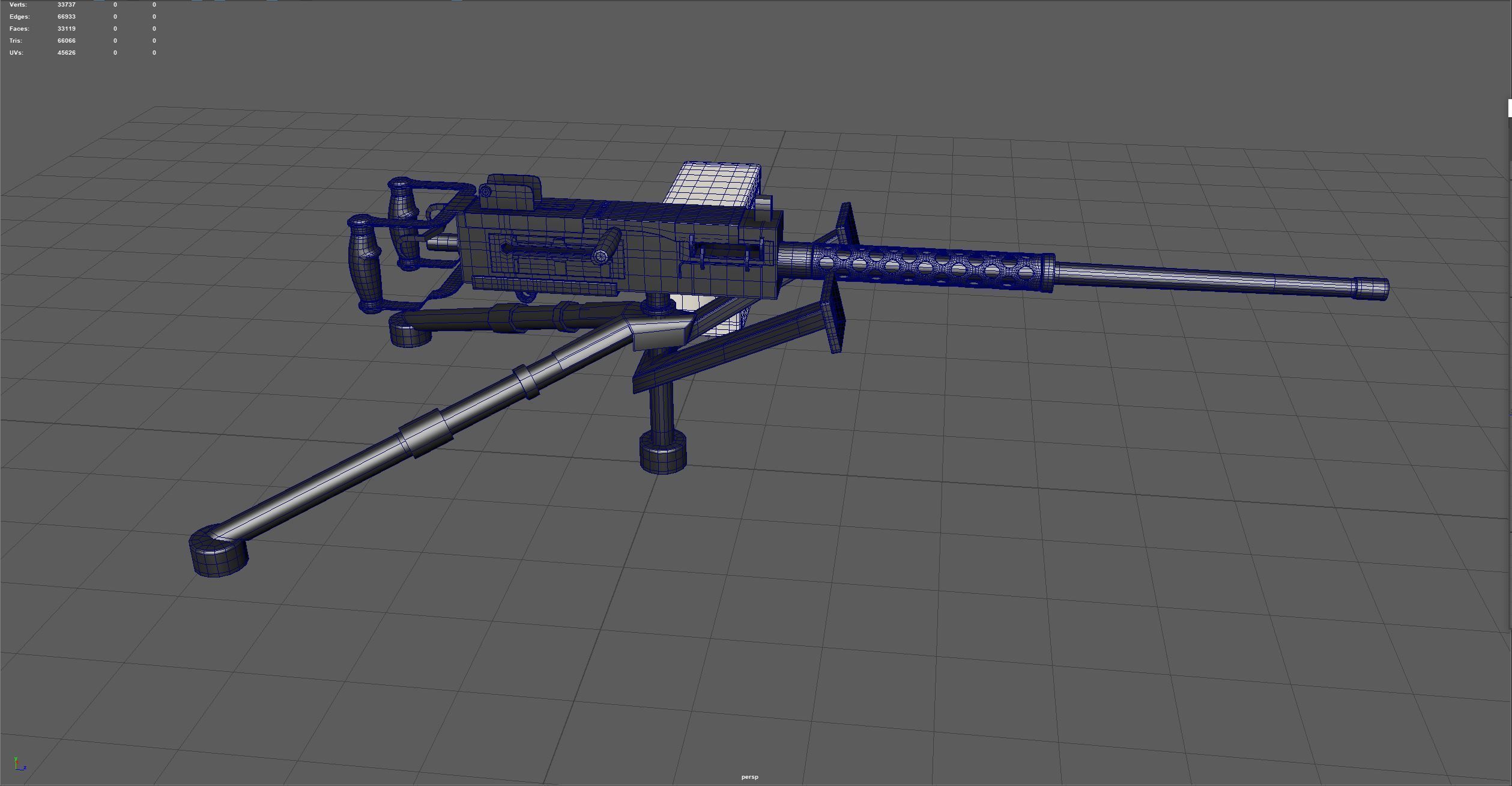 machine gun Subdiv model with UVs 3D model | CGTrader
