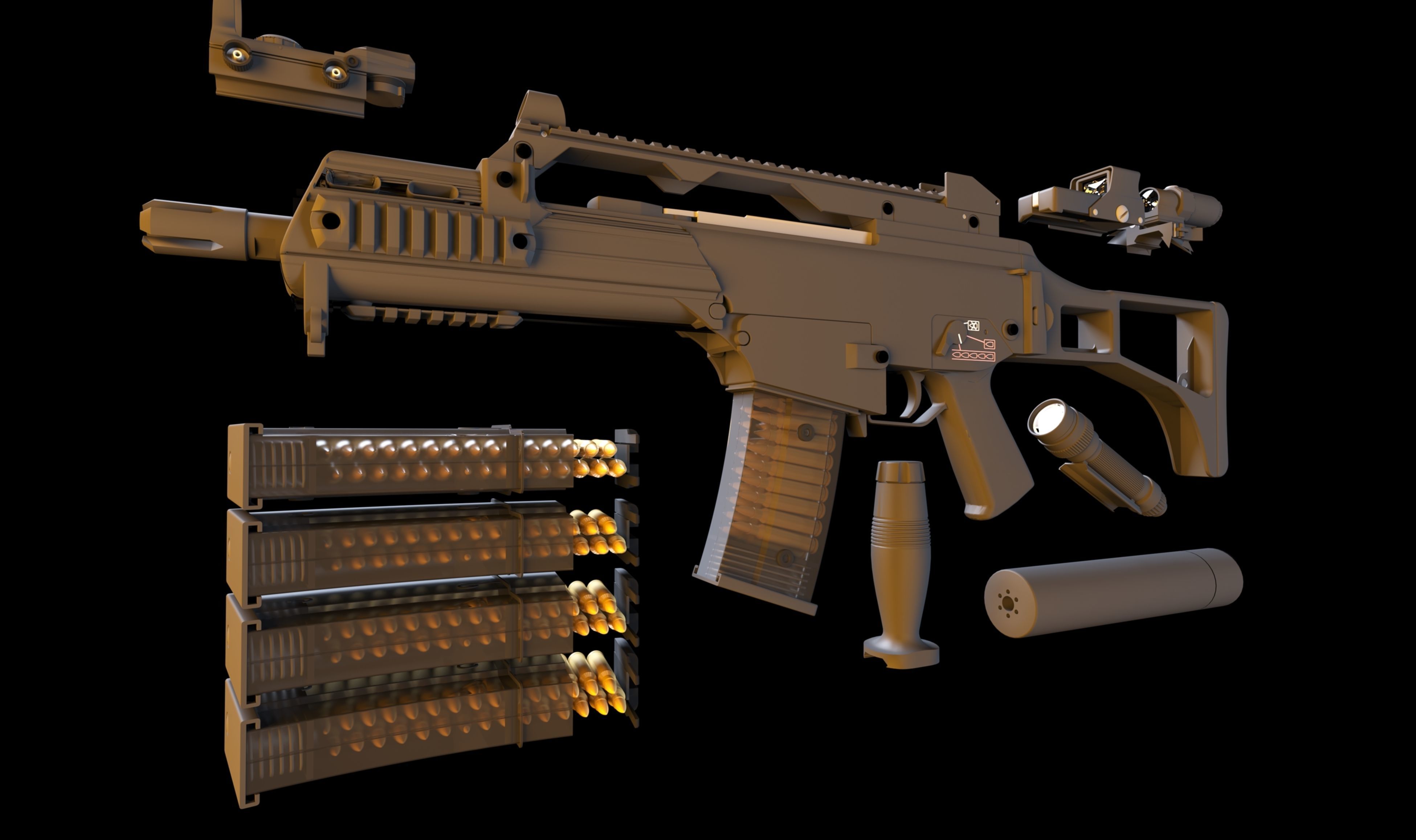 Automatic HK G36C 3D model | CGTrader