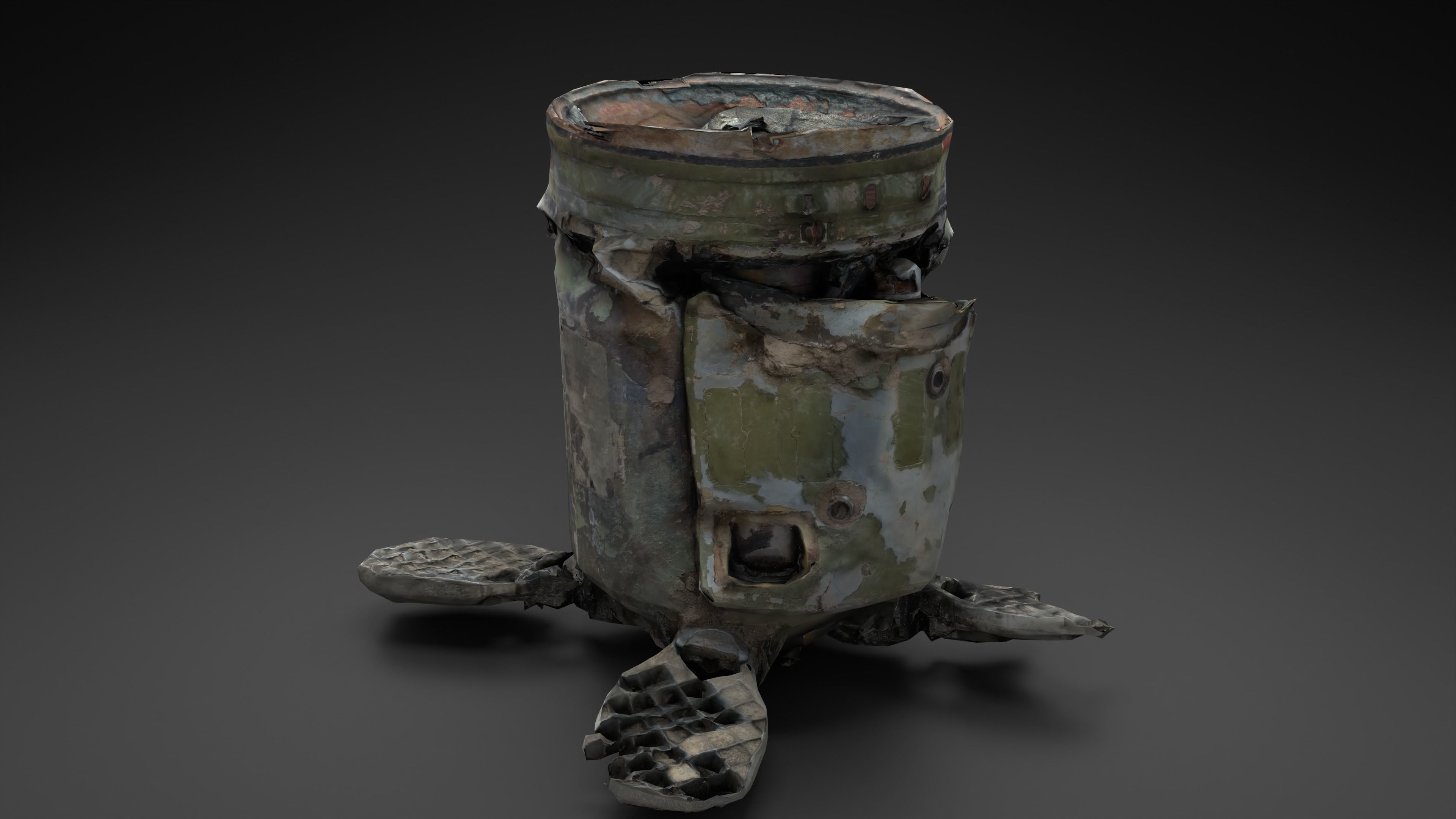 3D model Destroyed OTR-21 SS-21 Scarab Tochka-U Photoscan Game Ready VR ...