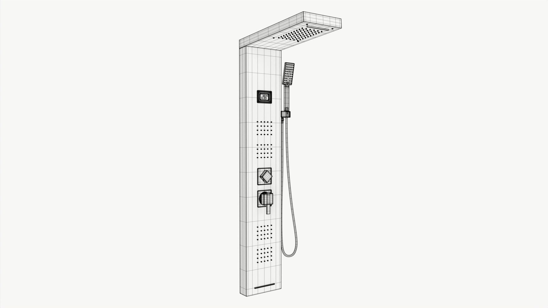 Panel Tower Faucet System With Display 01 3D model | CGTrader