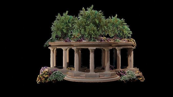 Ancient architectural ornament with doric columns KIT 3D model | CGTrader