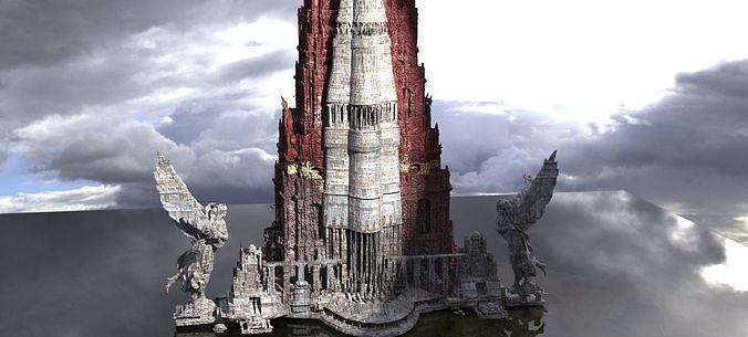 Red Angel Portal Tower 1 3D model | CGTrader