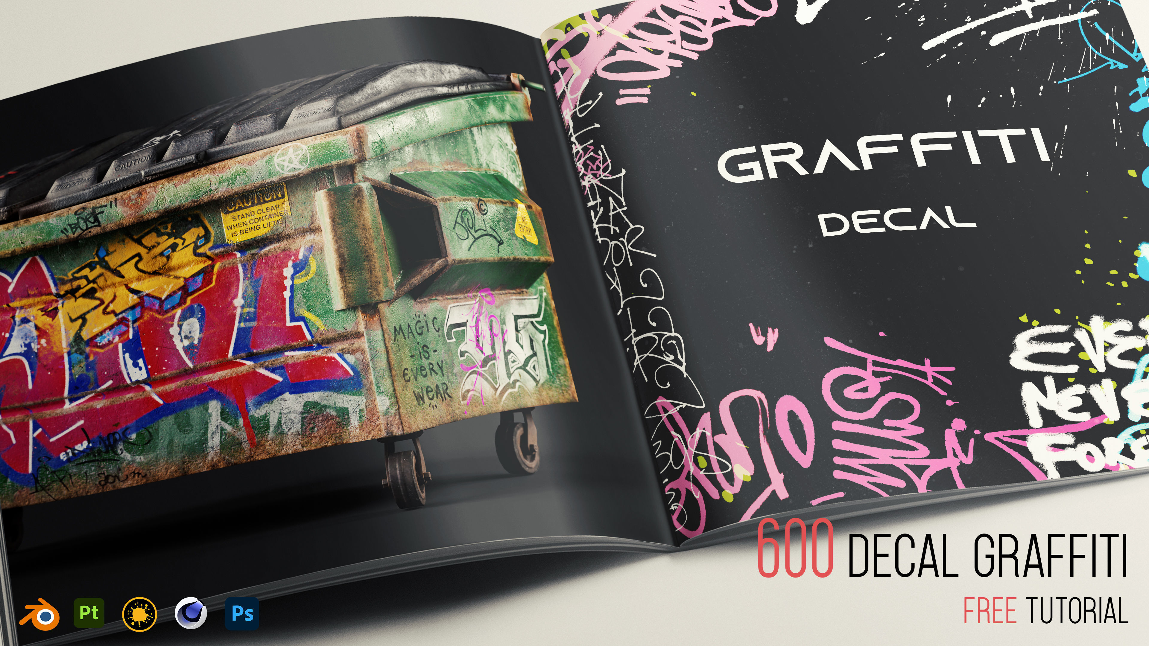600 Graffiti Decal for 3d 2d Software Texture | CGTrader