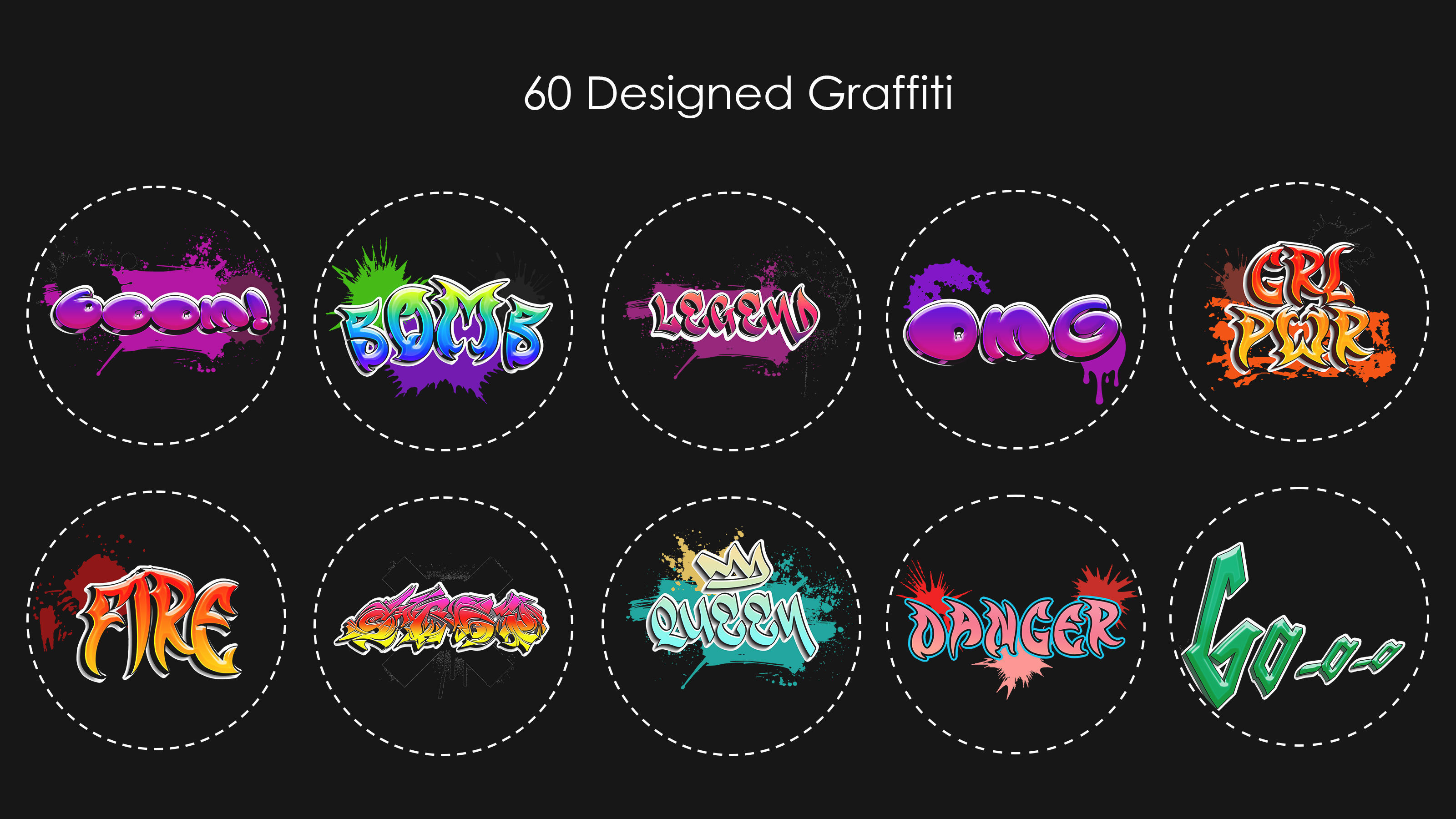 600 Graffiti Decal for 3d 2d Software Texture | CGTrader