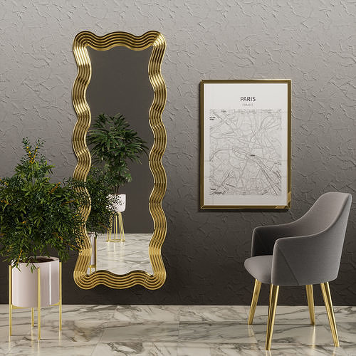 Wavy design Mirror 3D model | CGTrader