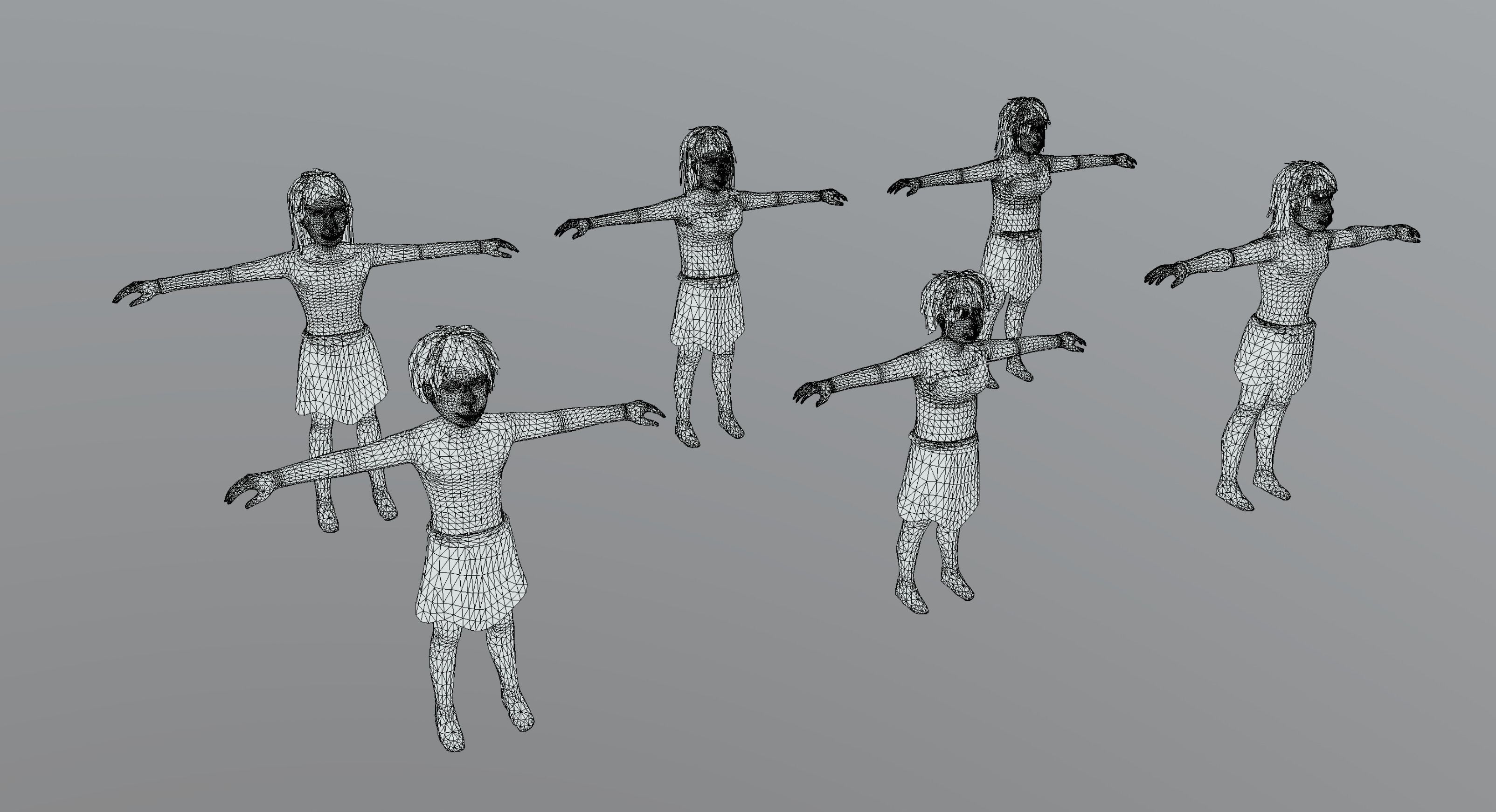 3D model Caveman Family VR / AR / low-poly | CGTrader