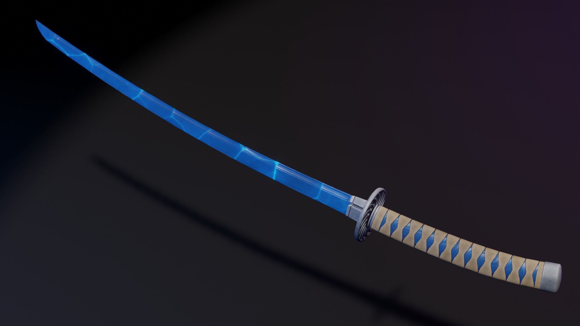 3D model Stylized Katana Asset with five skins low poly game ready VR ...