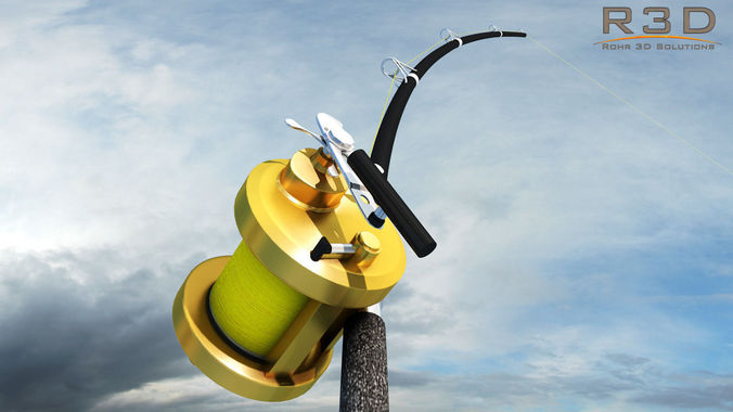 3D model Shimano Fishing Rod and Reel VR / AR / low-poly | CGTrader