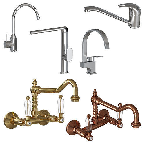 faucet set 6 models 3D model | CGTrader