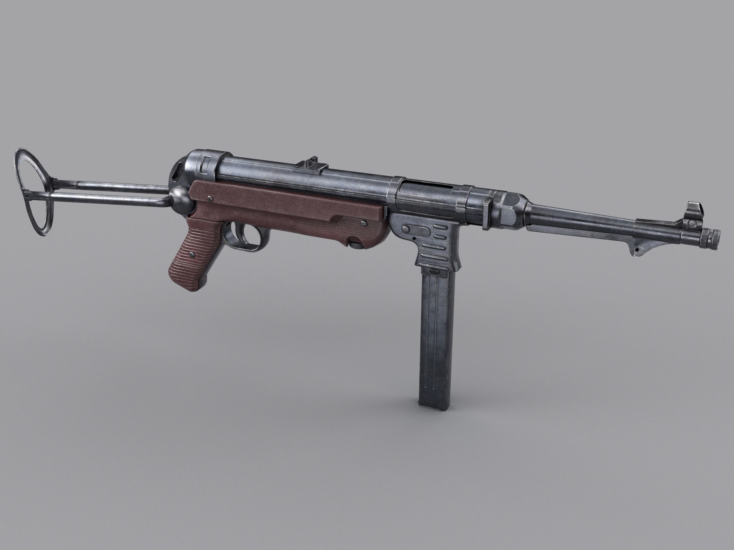 3D model World War II - MP40 Submachine Gun - PBR and Game Ready VR ...