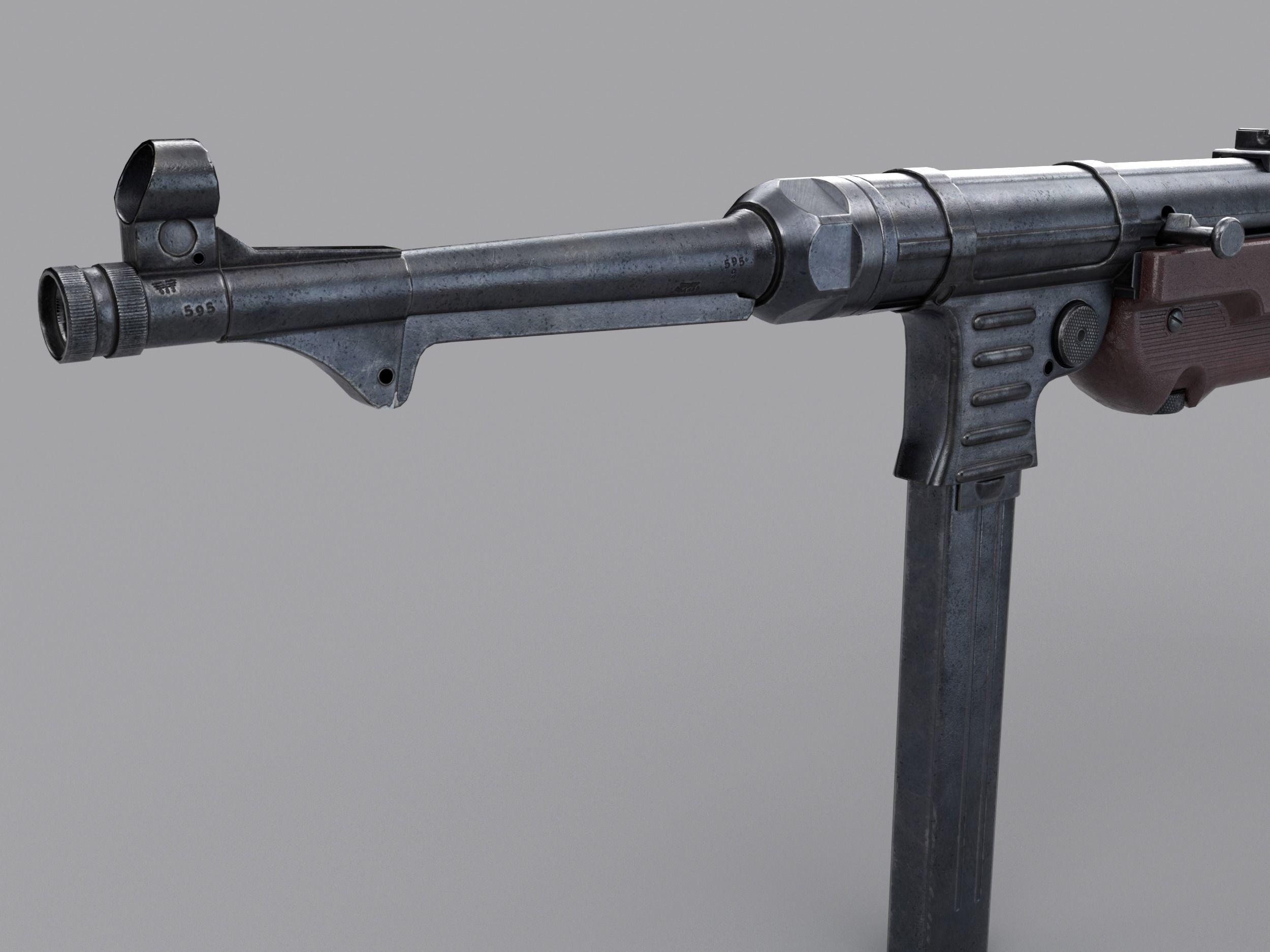 3D model World War II - MP40 Submachine Gun - PBR and Game Ready VR ...