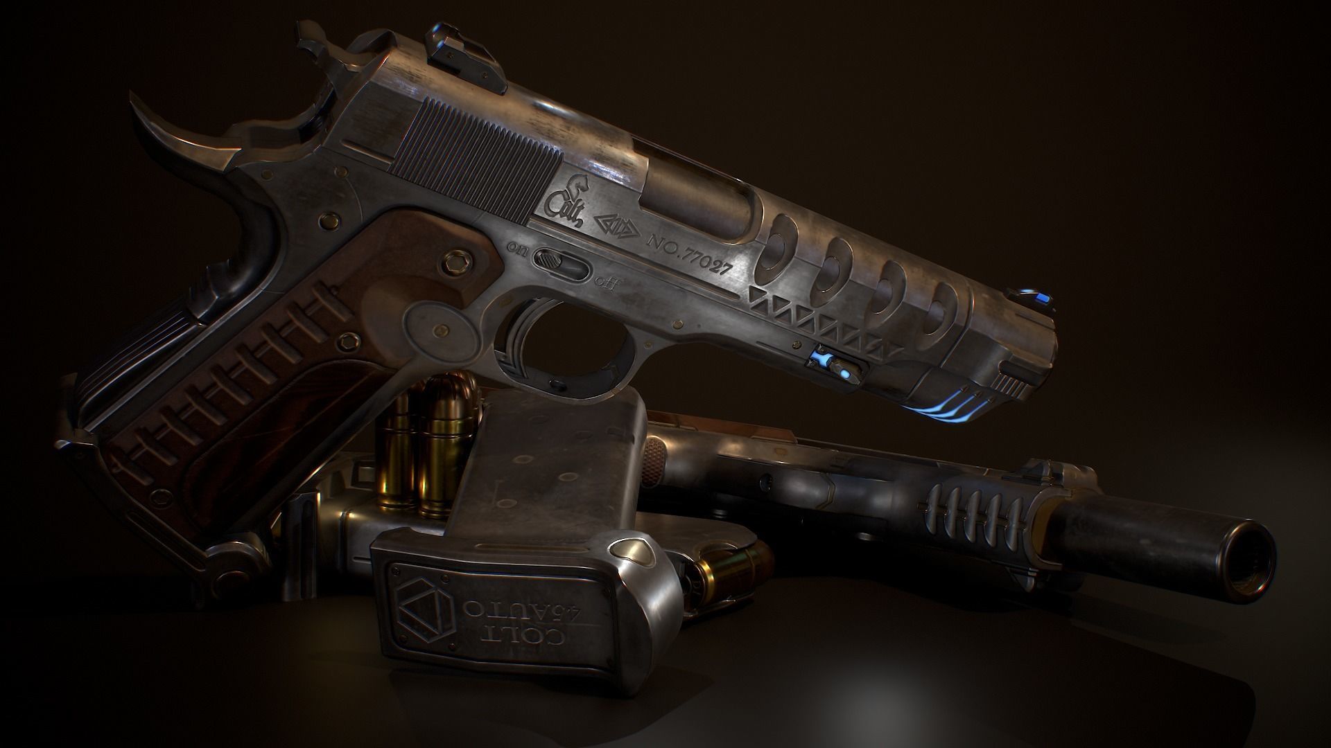 3D model Sci-fi colt VR / AR / low-poly | CGTrader