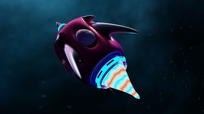 Low poly Rocket ship flying in space free VR / AR / low-poly 3D model ...