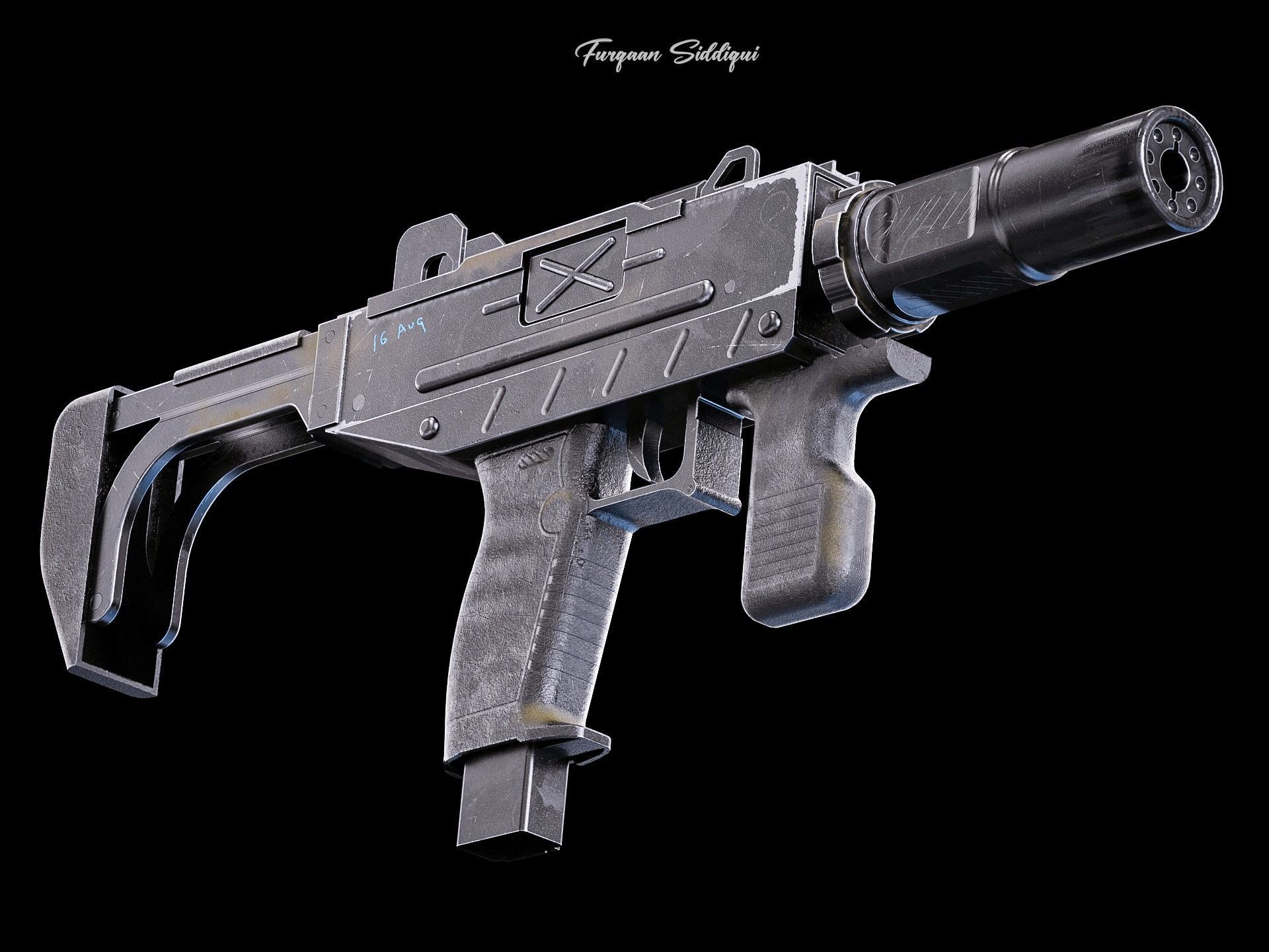 3D model UZI PBR Gun VR / AR / low-poly | CGTrader