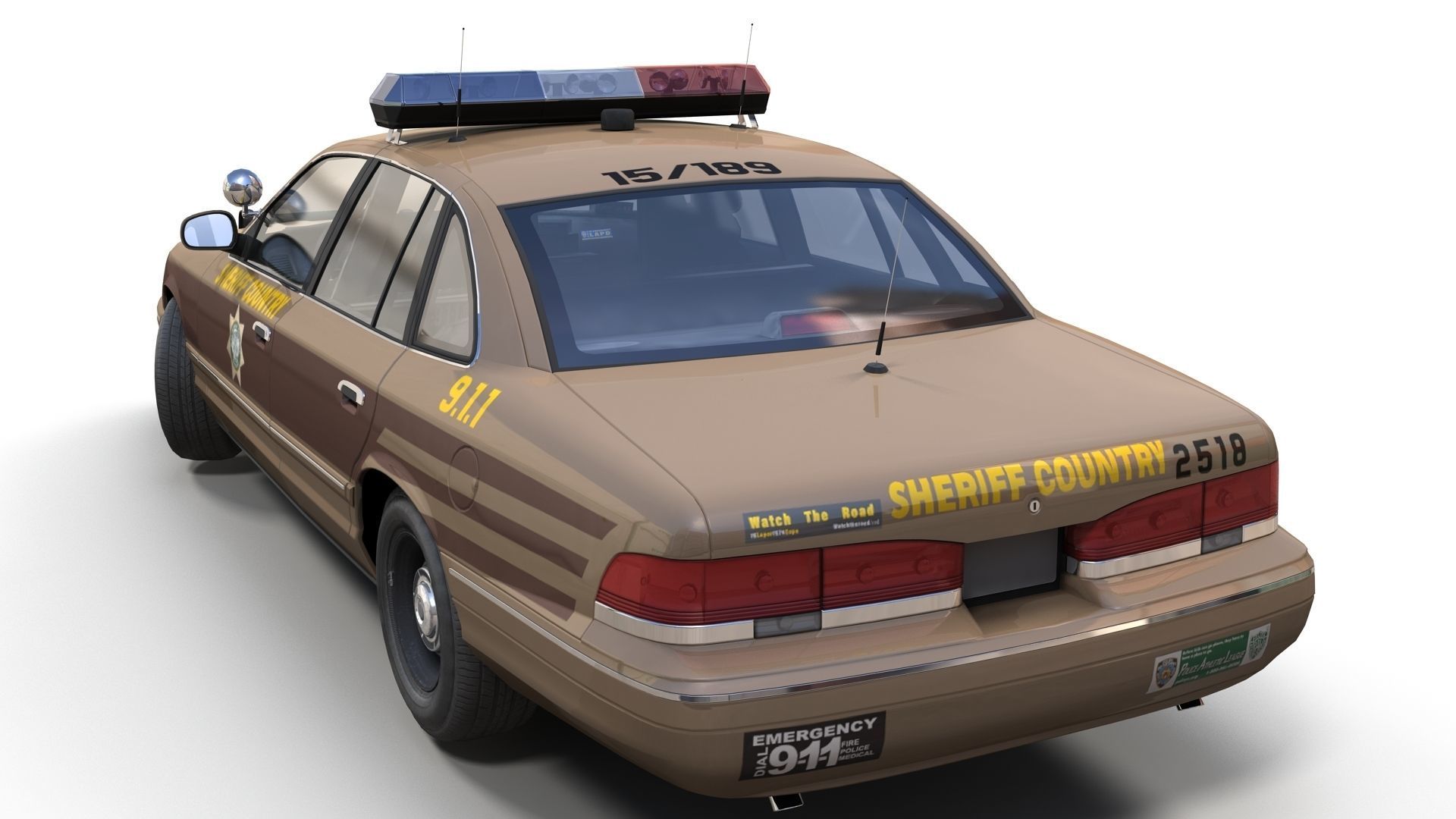 3D model American sheriff police car VR / AR / low-poly | CGTrader