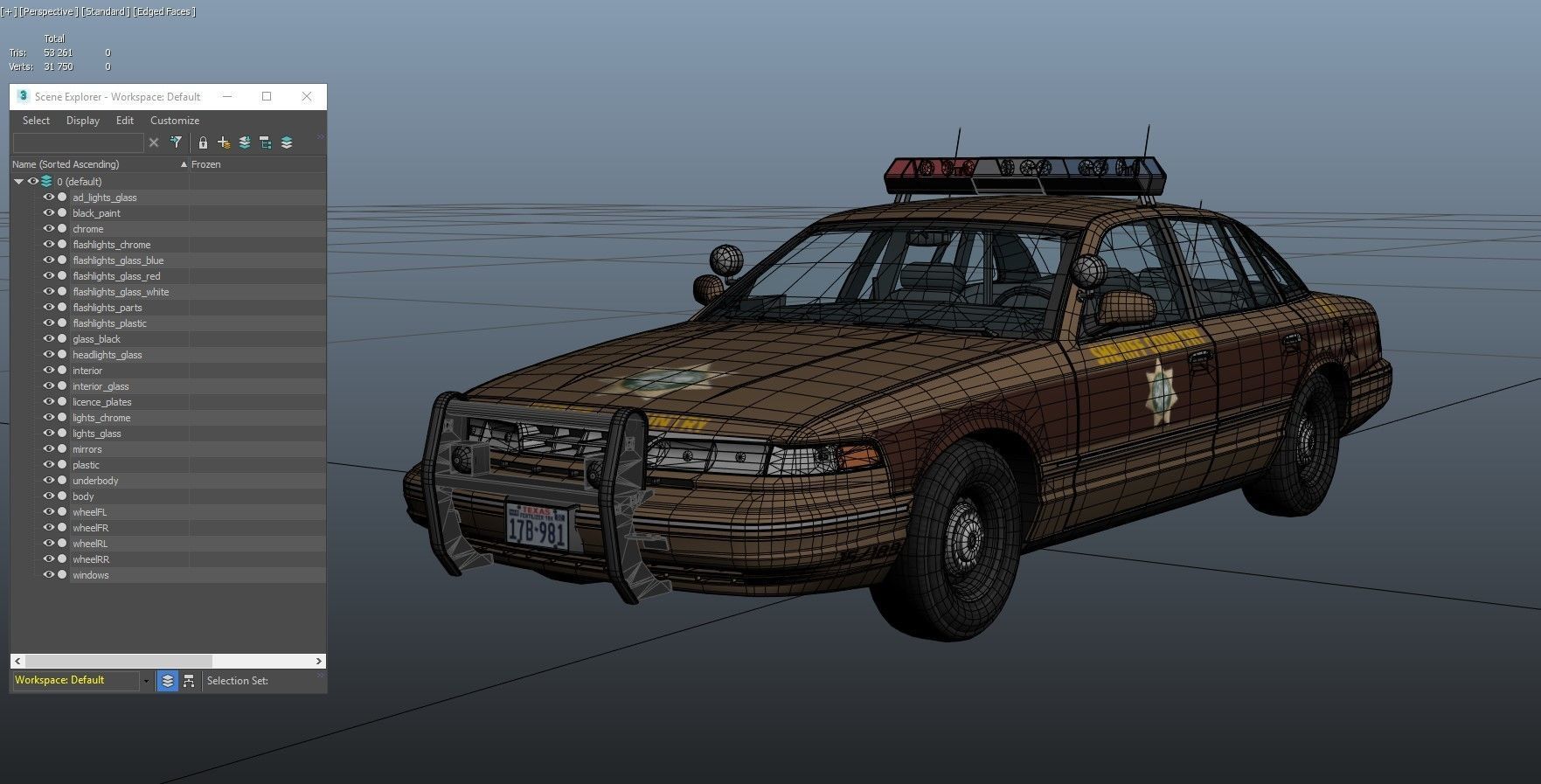 3D model American sheriff police car VR / AR / low-poly | CGTrader