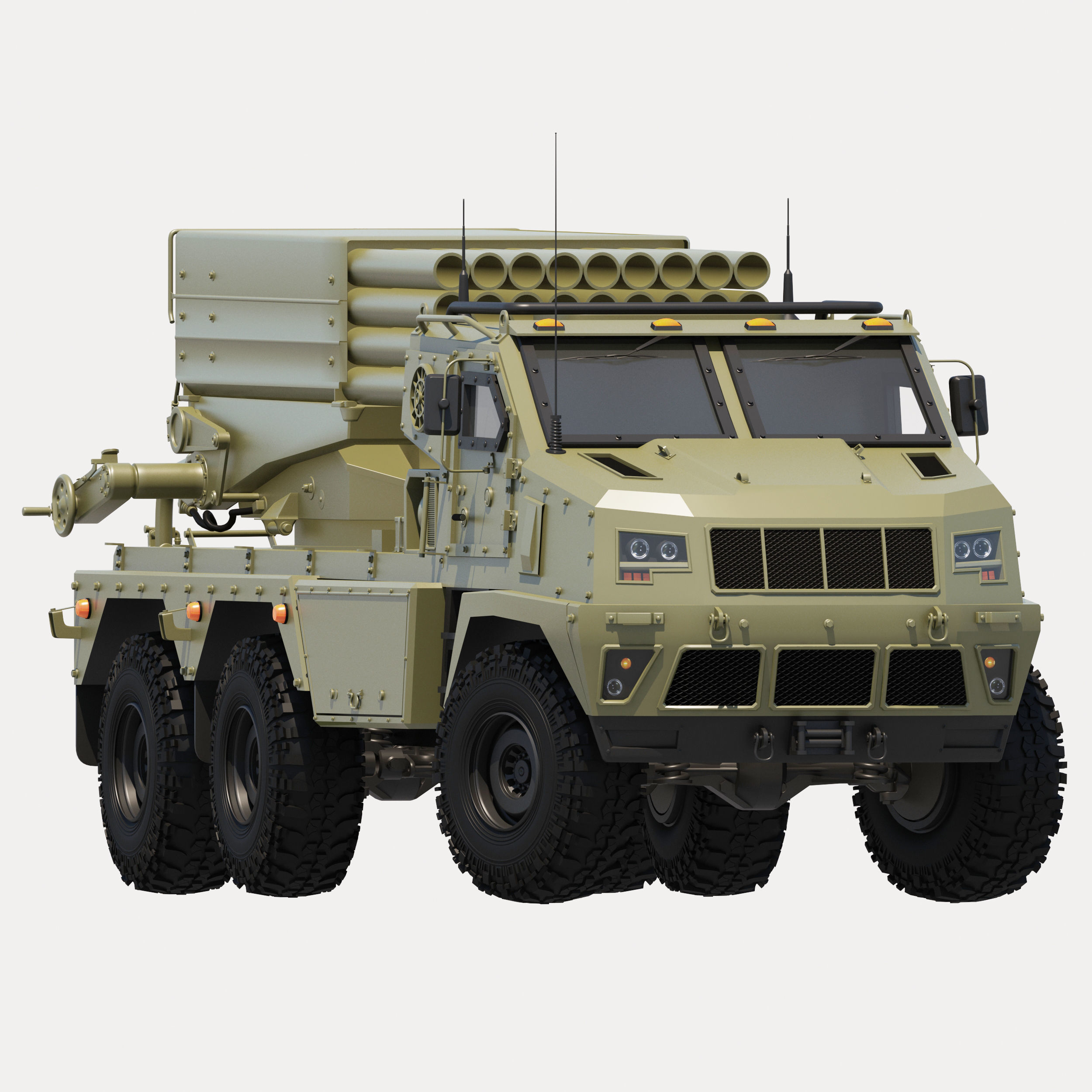 Military rocket launcher vehicle 3D model | CGTrader