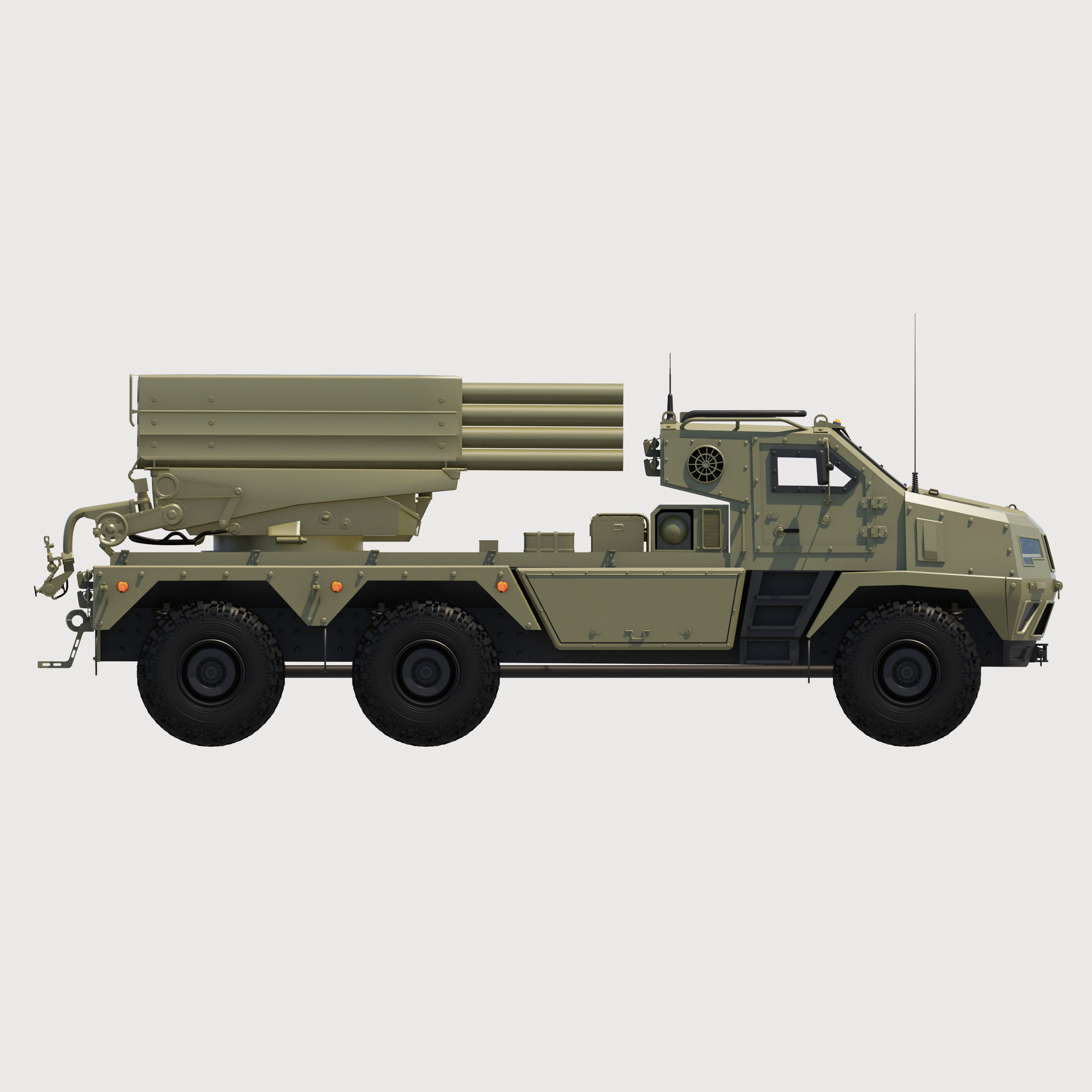 Military rocket launcher vehicle 3D model | CGTrader