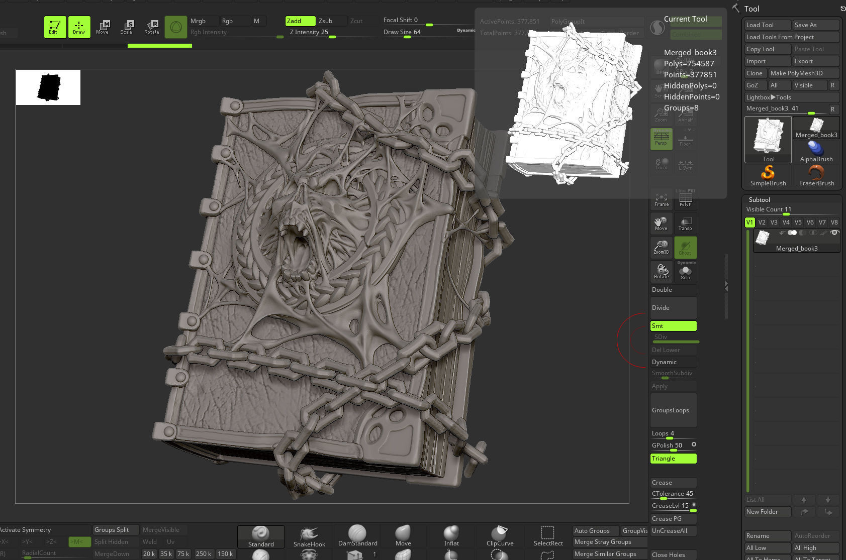 Necronomicon Book of Evil sculpture 3D model 3D printable | CGTrader