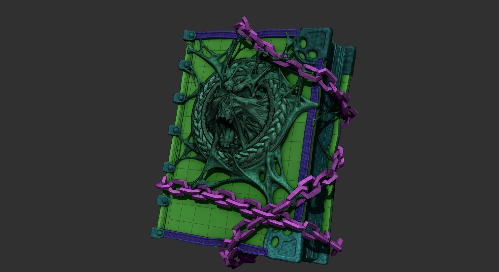 Necronomicon Book of Evil sculpture 3D model 3D printable | CGTrader