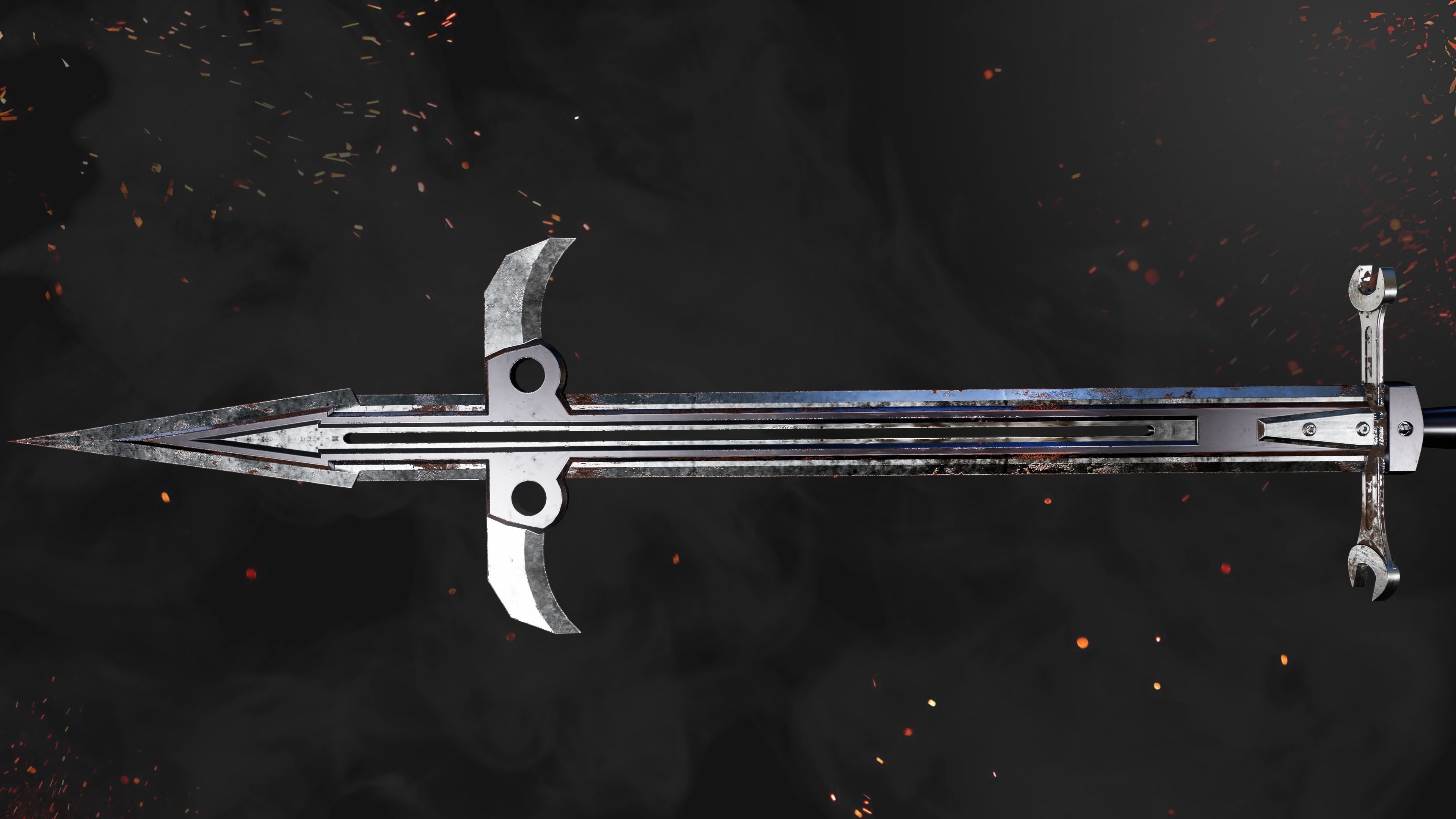 3D model Sword Kraft Post-apocalyptic PBR Game Readey VR / AR / low ...