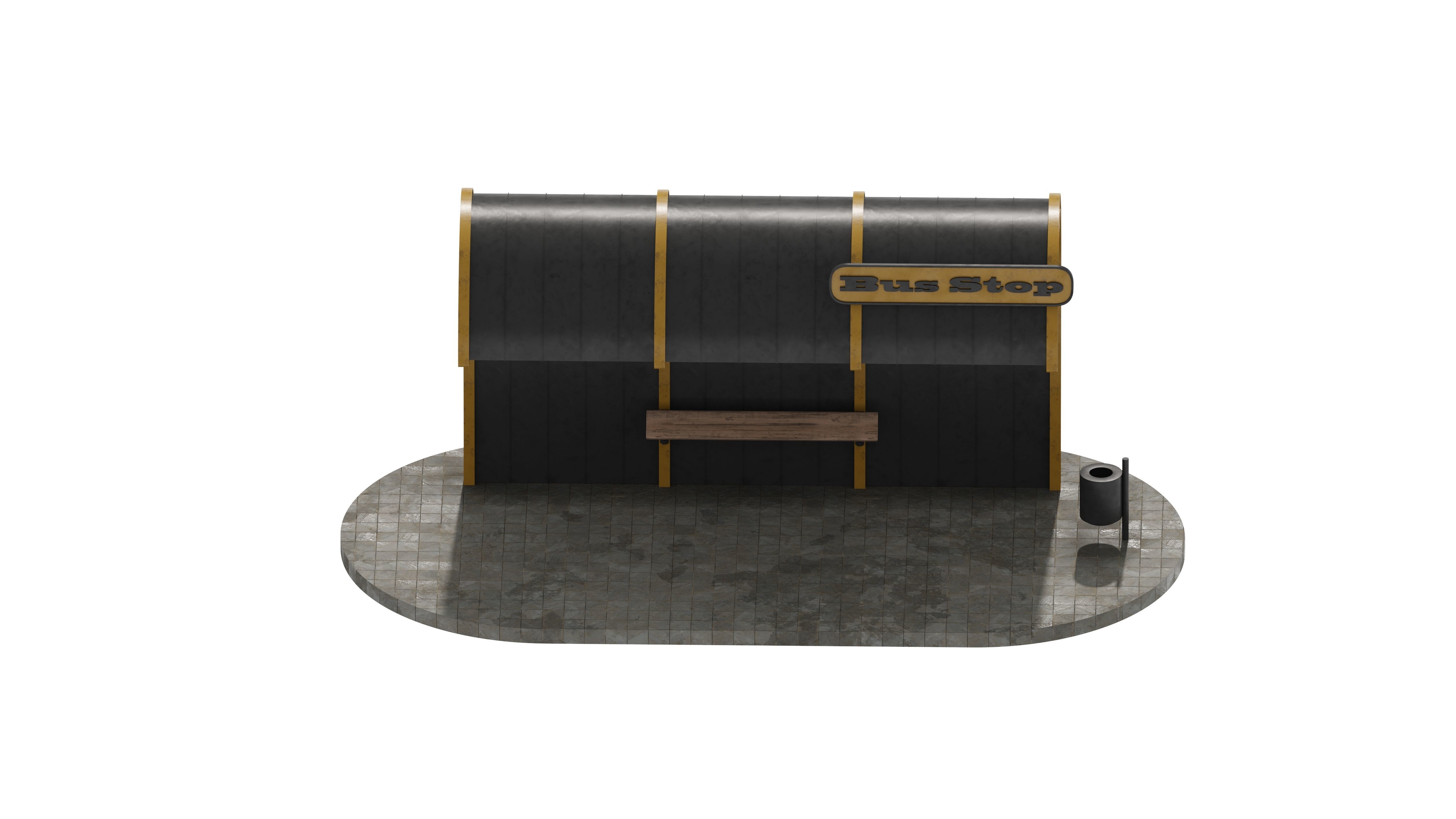 Bus Stop 1 3D model | CGTrader