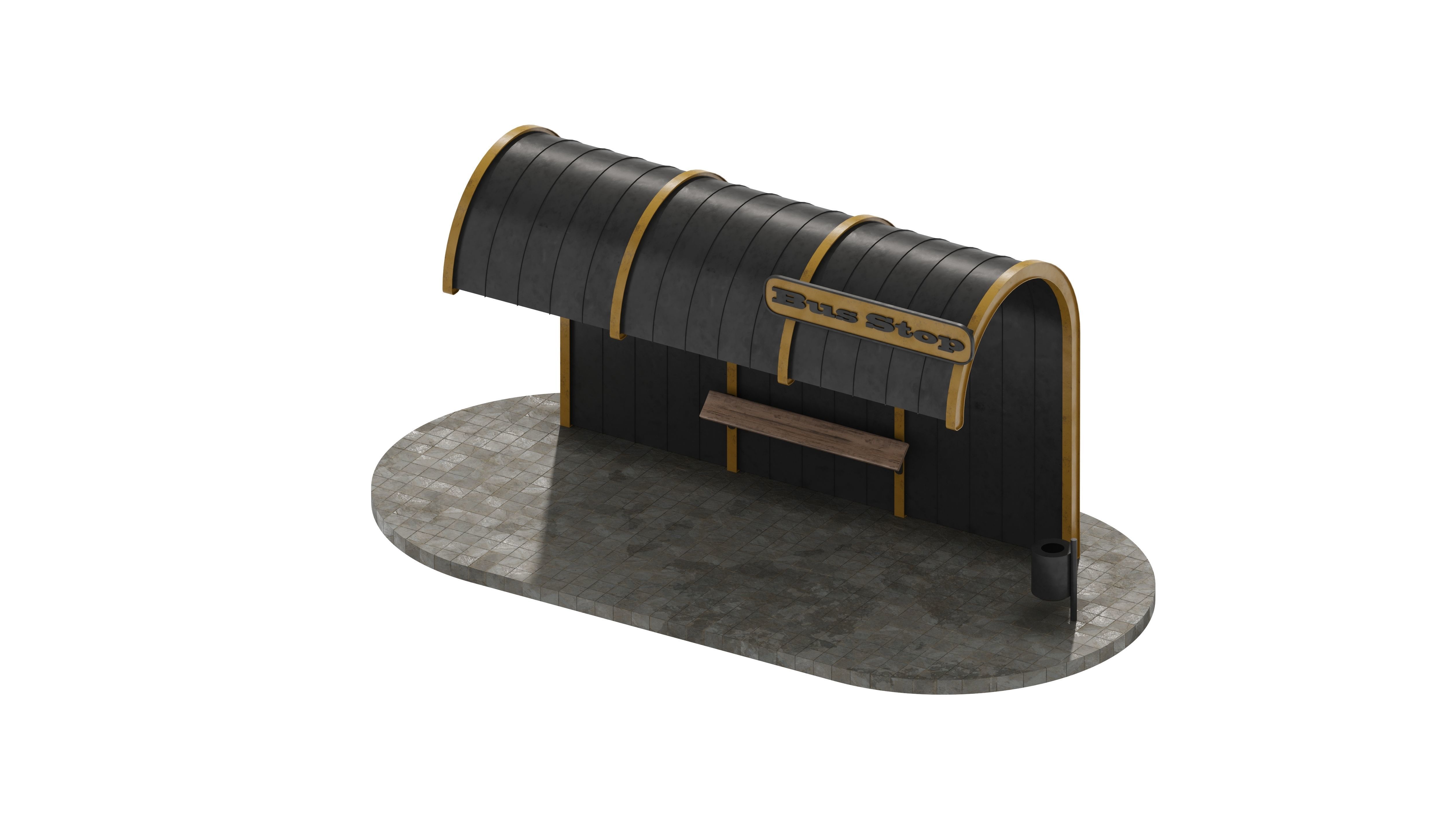 Bus Stop 1 3D model | CGTrader