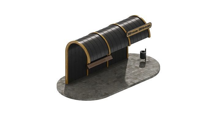 Bus Stop 1 3D model | CGTrader