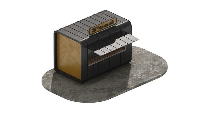 Kiosk 2 box with sign 3D model | CGTrader