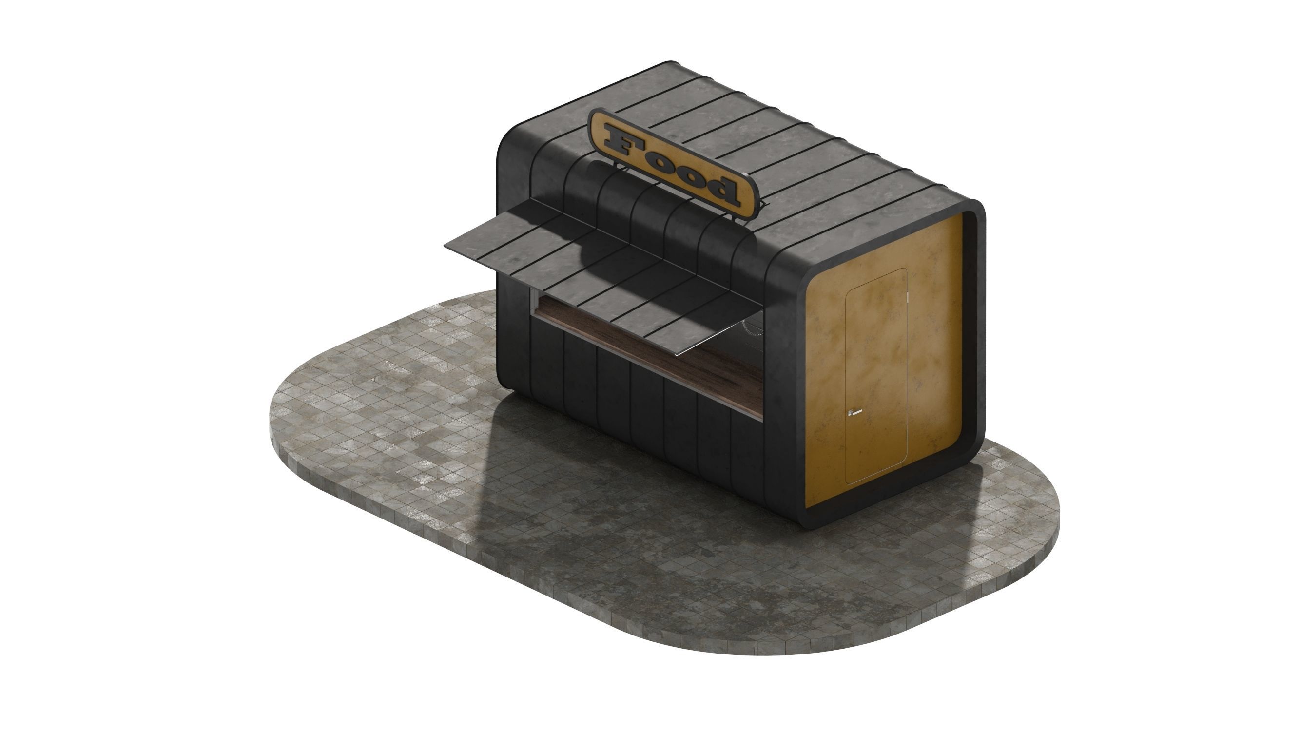 Kiosk 2 box with sign 3D model | CGTrader