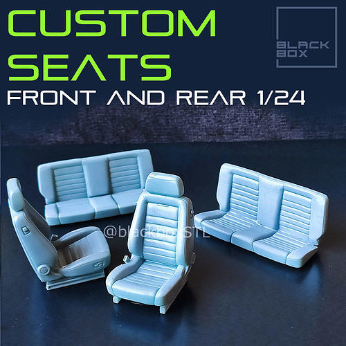 CUSTOM SEATS FRONT AND REAR FOR DIECAST AND MODELKITS 1-24th 3D model ...