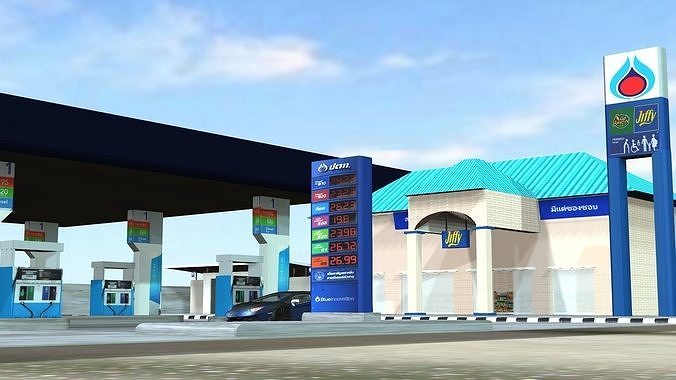 Gas station PTT 3D model | CGTrader
