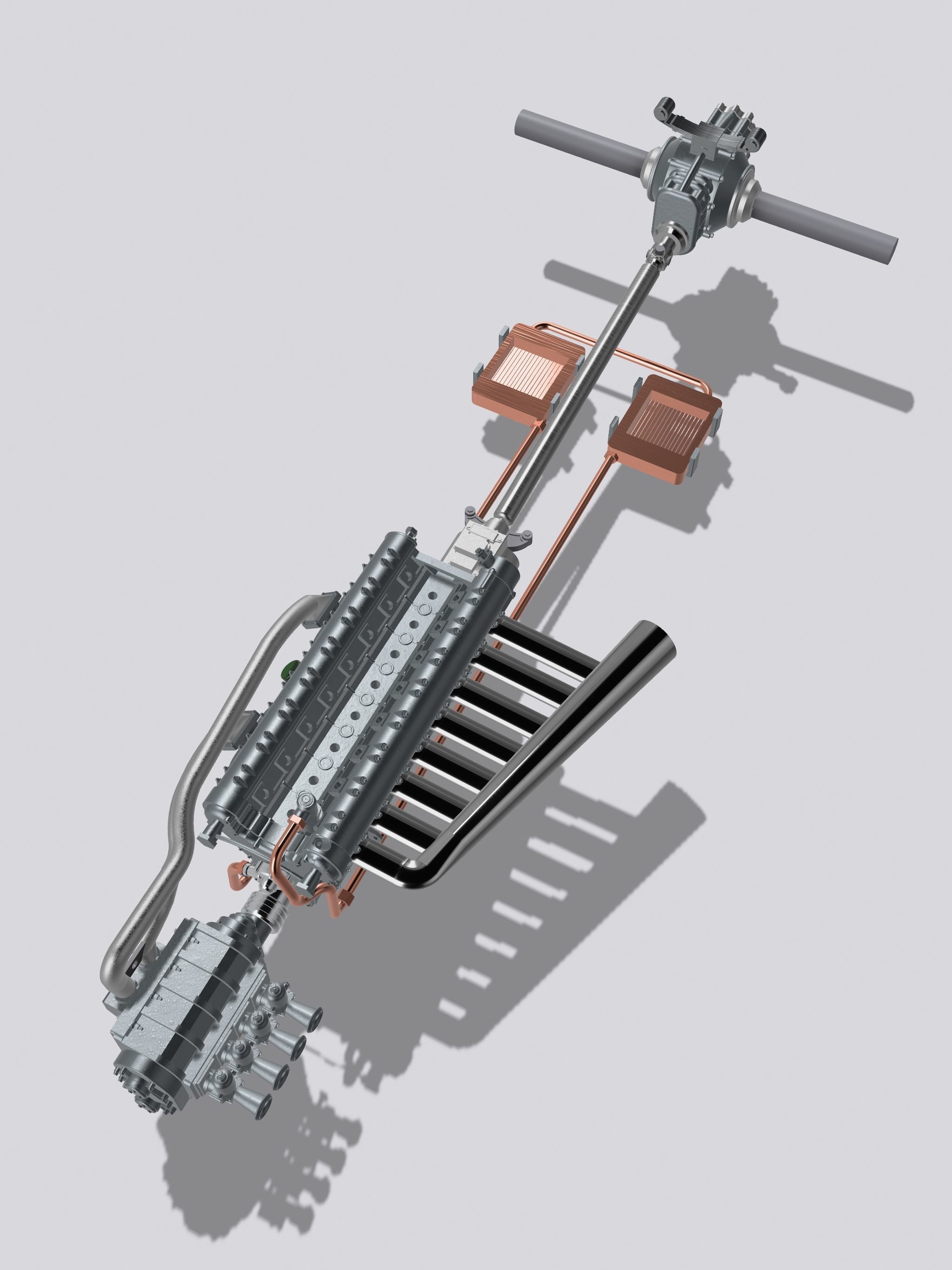 MCS Speedster Blown Straight 8 Engine N Driveline 3D model 3D printable ...